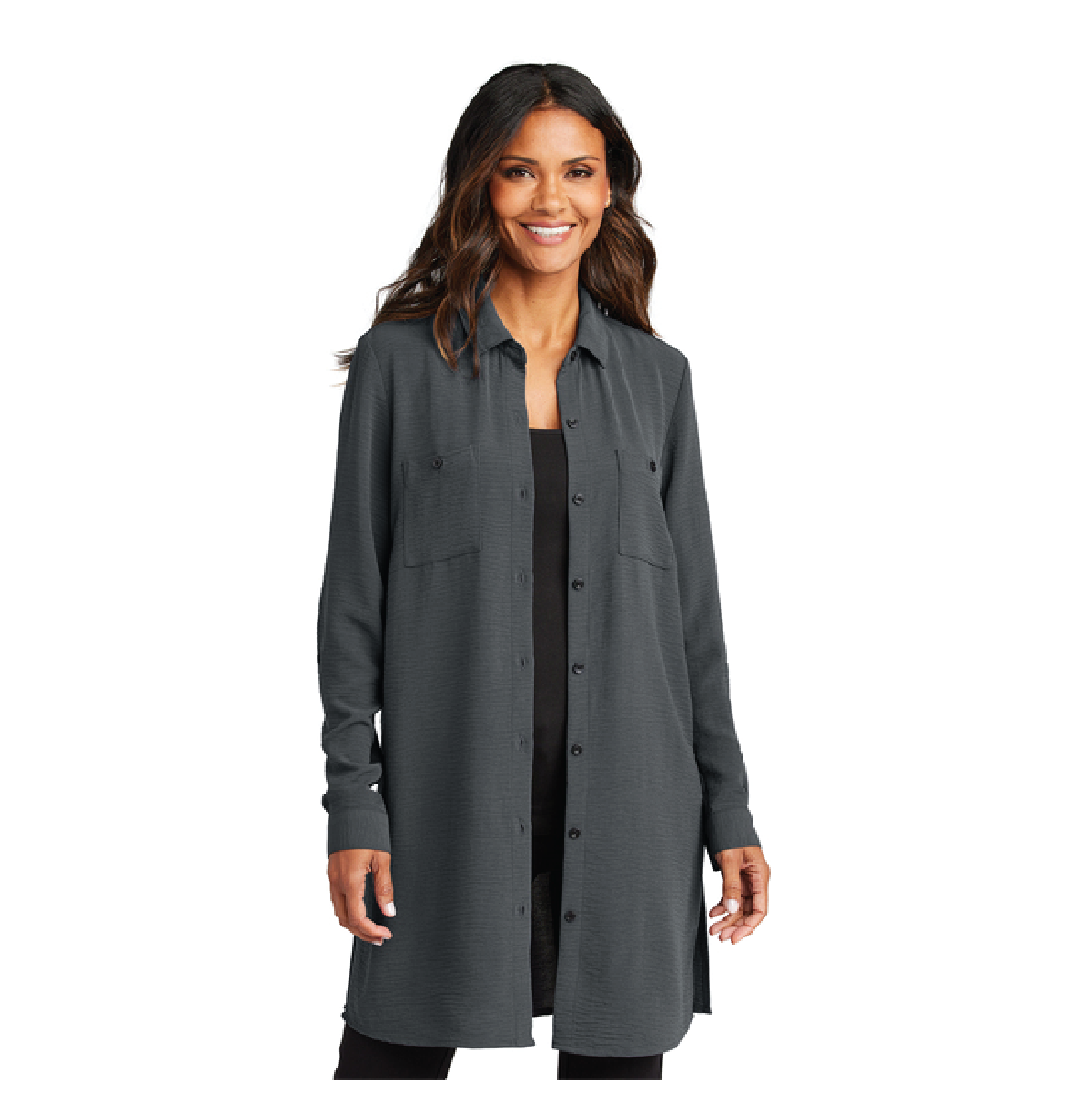 FNBRF Port Authority® Women's Textured Crepe Long Tunic – River City Stitch