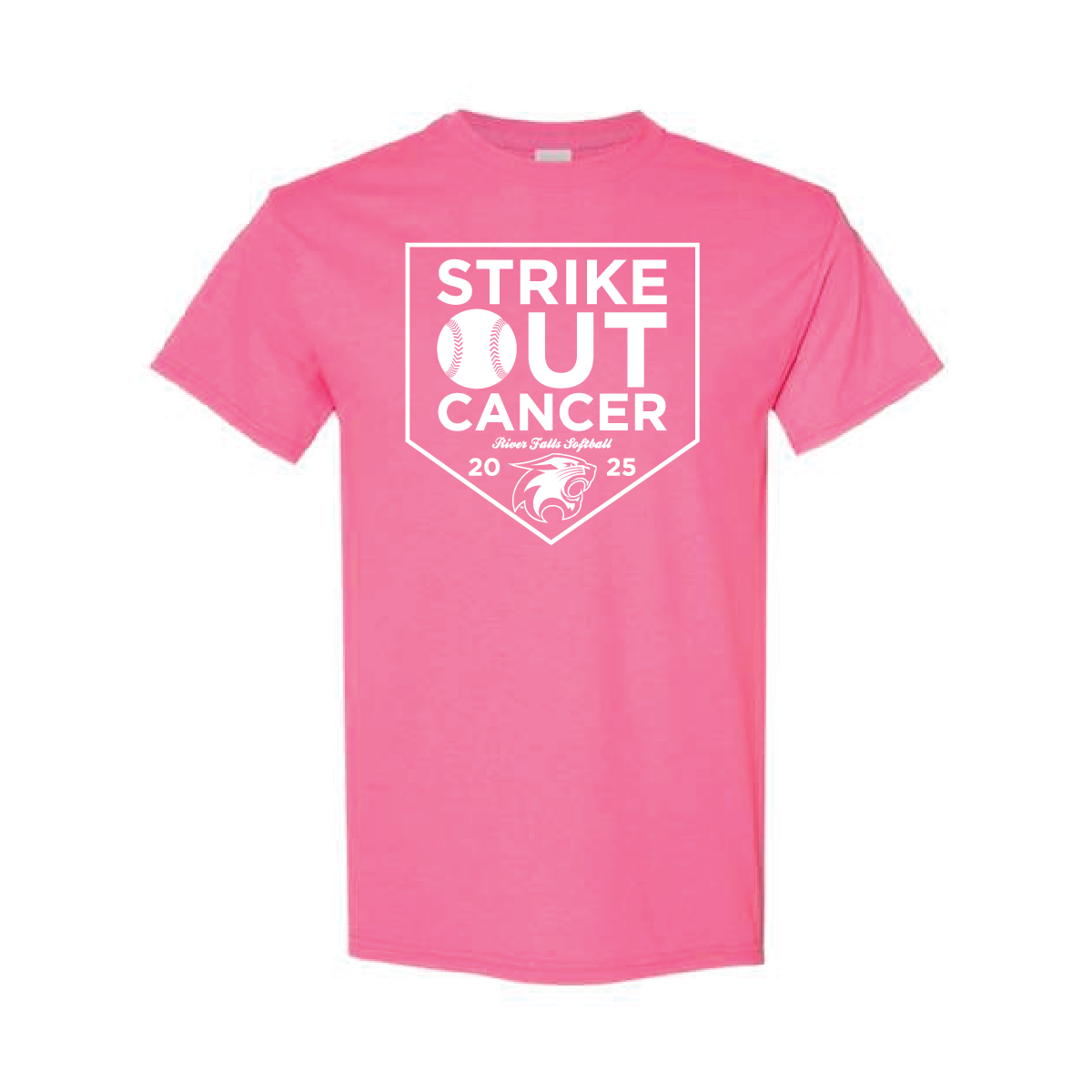 RF HS Softball Strike Out Cancer T-Shirt – River City Stitch